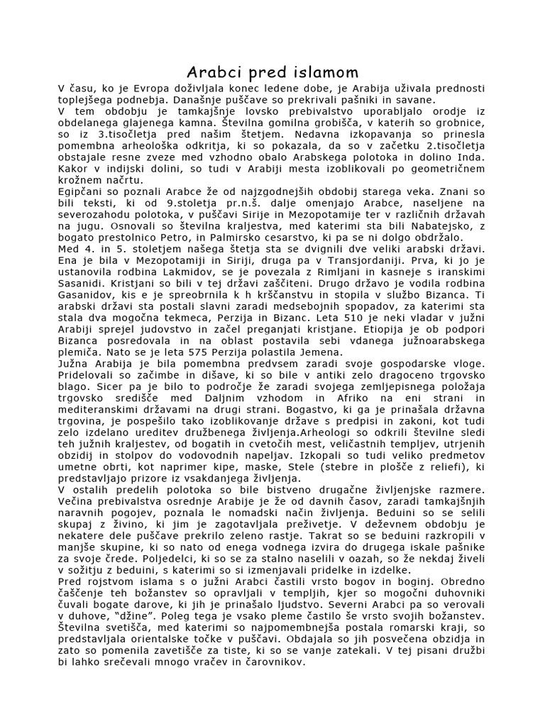 Zgo Ref Arabci Pred Islamom 01 | PDF