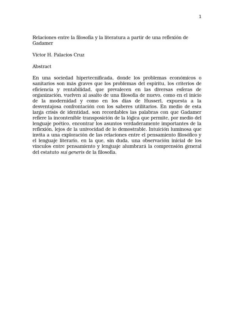 Relaciones Entre La Filosofia y La Literatura | PDF | Verdad | Pensamiento Relaciones Entre La Filosofia y La Literatura | PDF | Verdad | Pensamiento