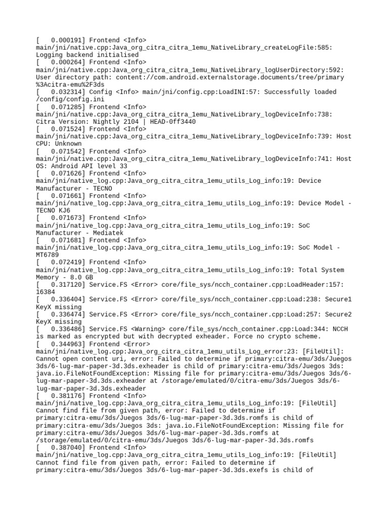 Citra Log | PDF | Operating System Families | Computer Science