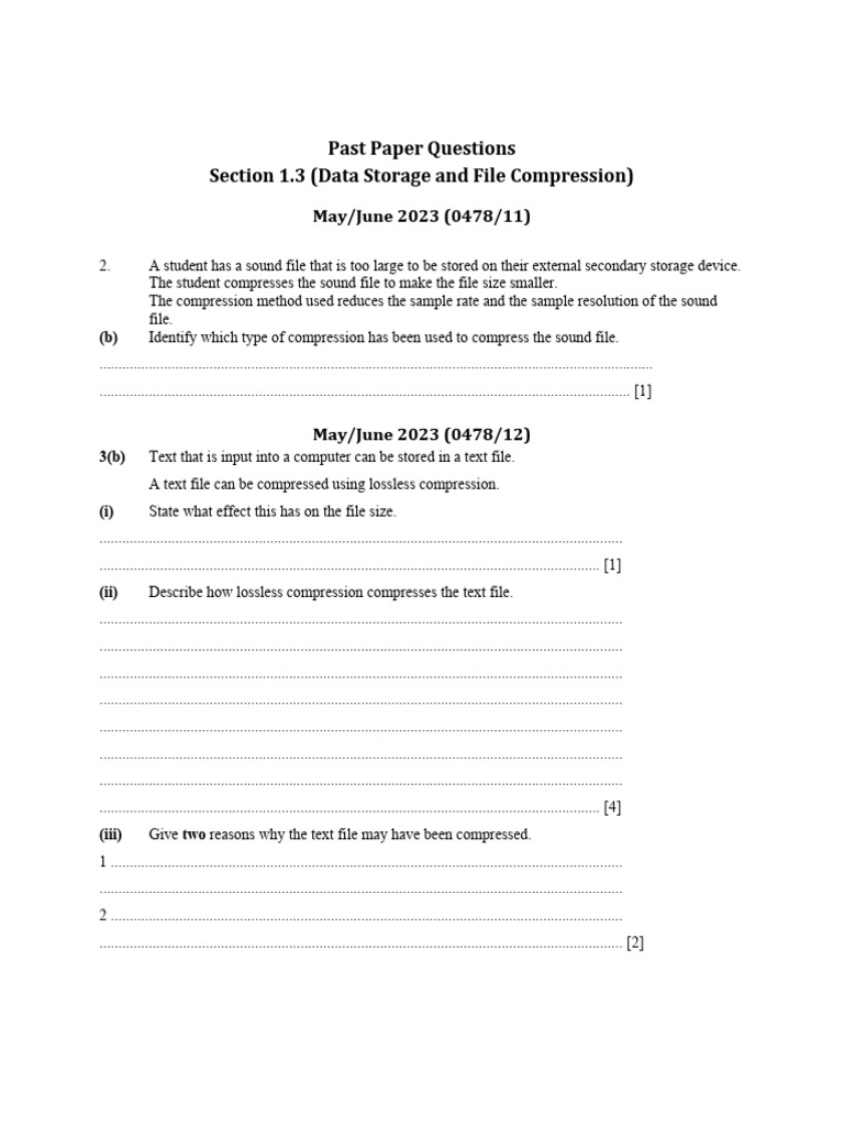 Data Storage & Compression Q&A | PDF | Data Compression | Computer File