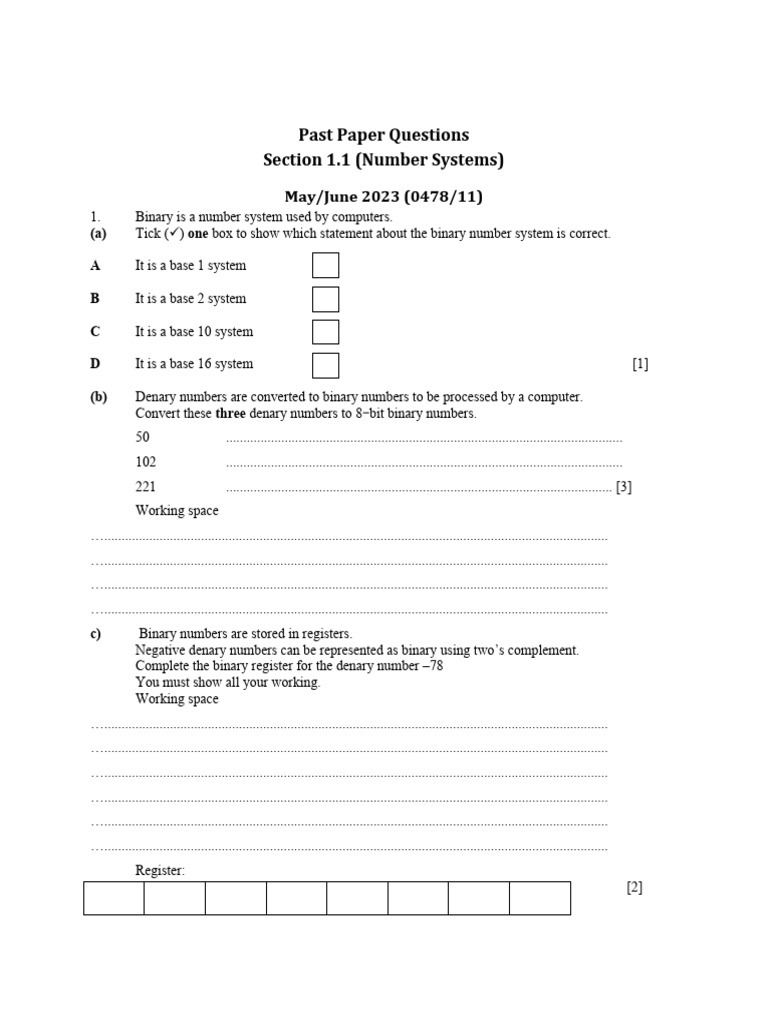 Section 1.1 (Number Systems) | PDF | Bit | Decimal