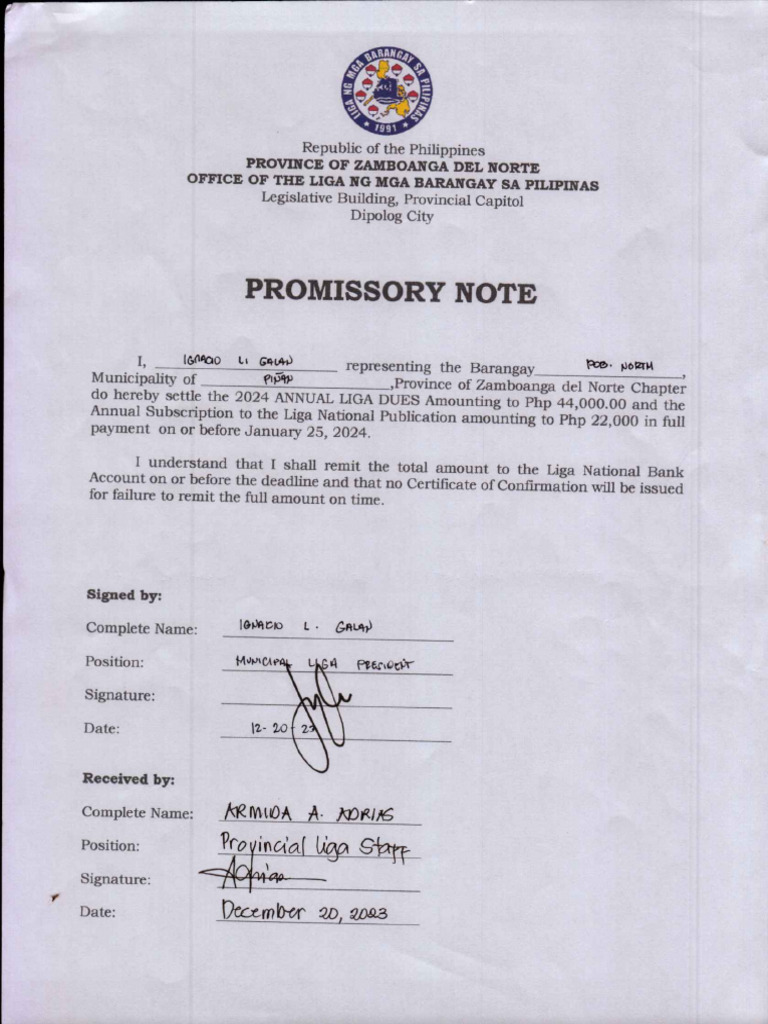 Promissory Note | PDF