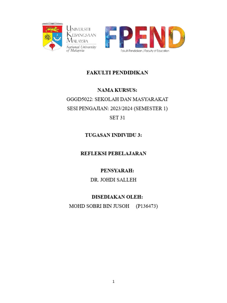 (p136473) 3. Refleksi Pembelajaran | PDF | Karier & Perkembangan | Ilmu ...