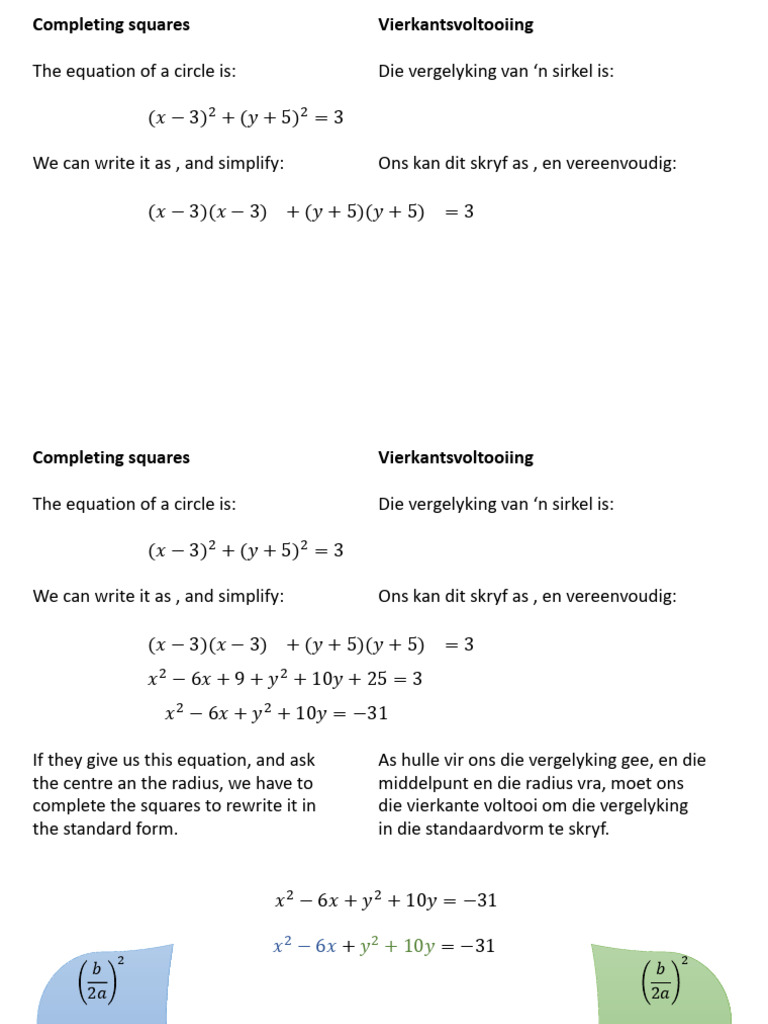 2 Vierkantsvoltooiing | PDF | Elementary Geometry | Elementary Mathematics