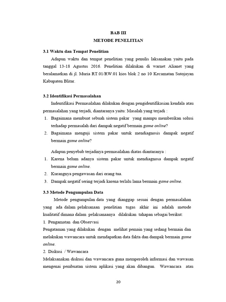 Bab III Metode Penelitian 3 1 Waktu Dan | PDF