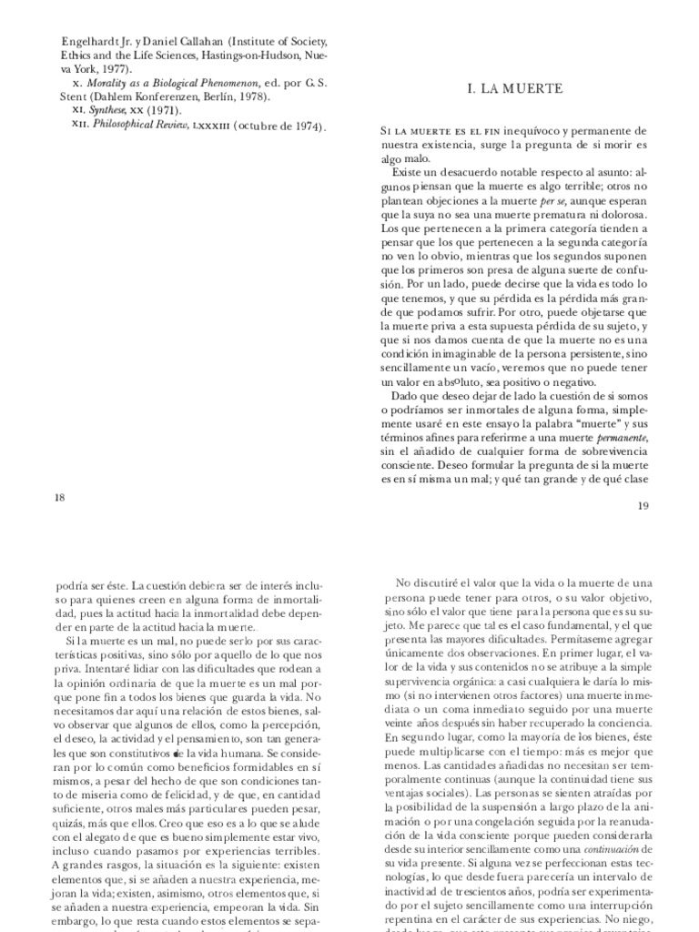 Thomas Nagel - La Muerte | PDF