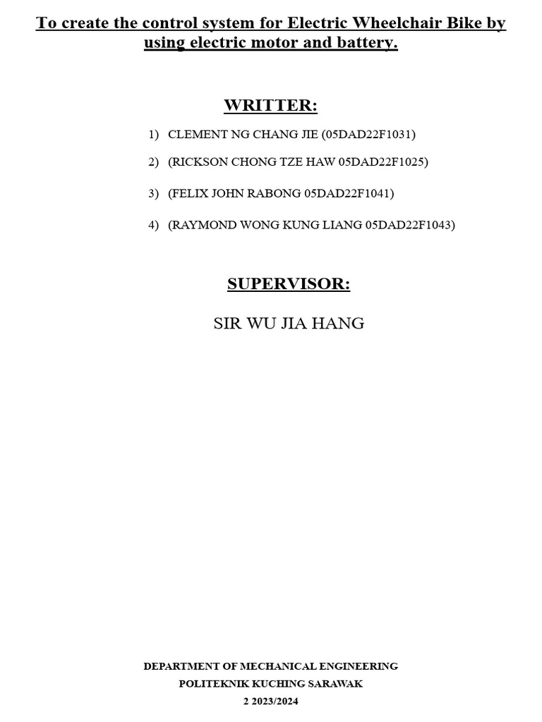 Report Chapter 1 Project 1 | PDF | Wheelchair | Accessibility