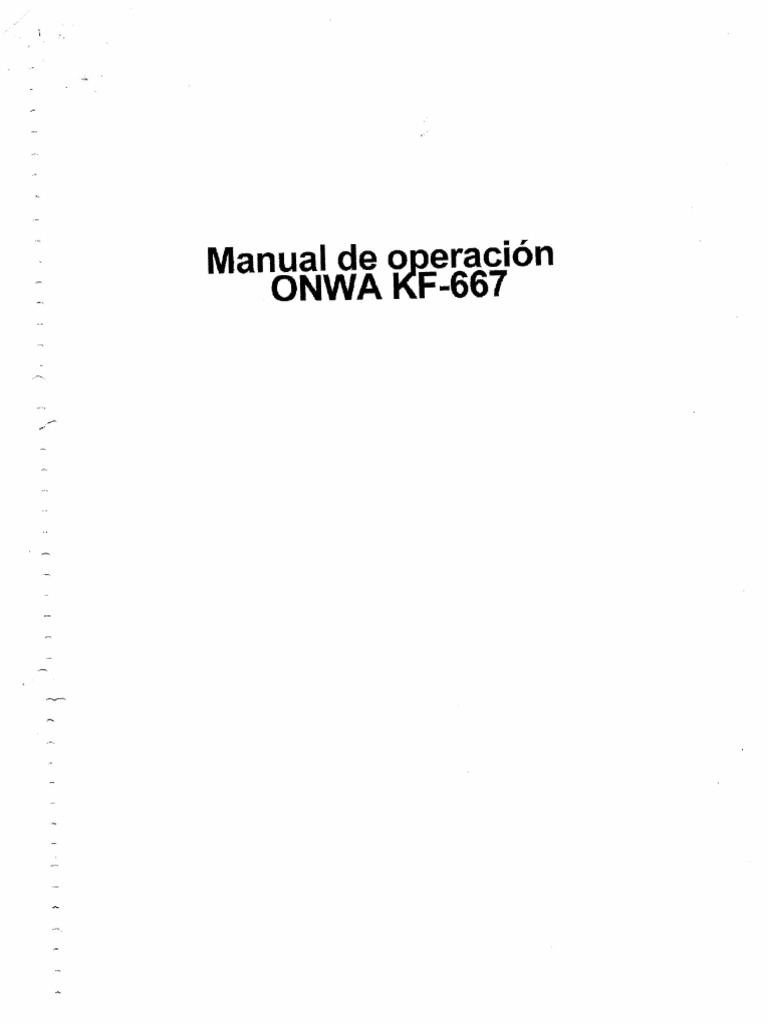 Manual de Operacion Onwa KF-667 | PDF