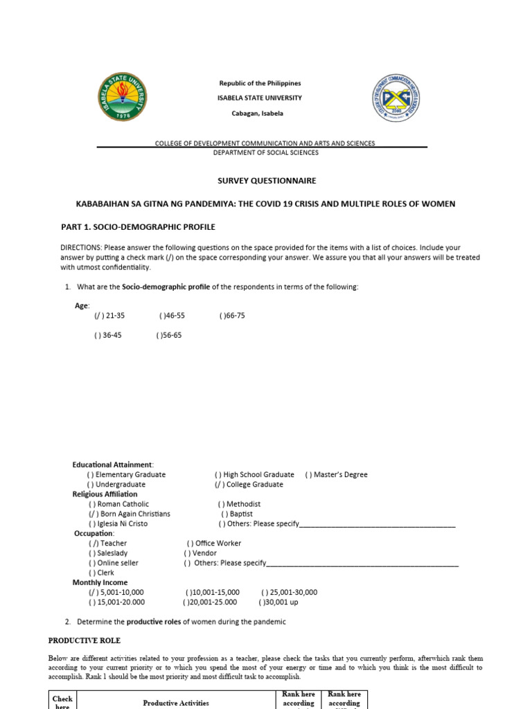 RESEARCH QUESTIONNAIRE 2A May18latest | PDF | Teachers | Relaxation ...