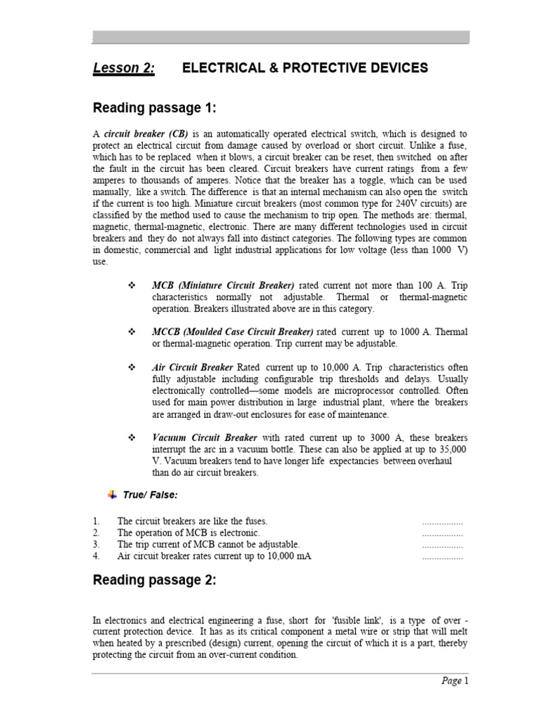 Lesson 2 | PDF | Fuse (Electrical) | Power Inverter
