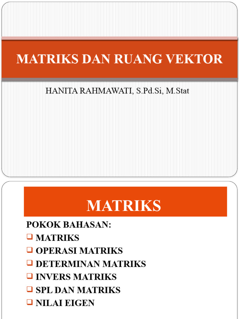 Pertemuan 1 Matriks Dan Jenis-Jenis Matriks | PDF