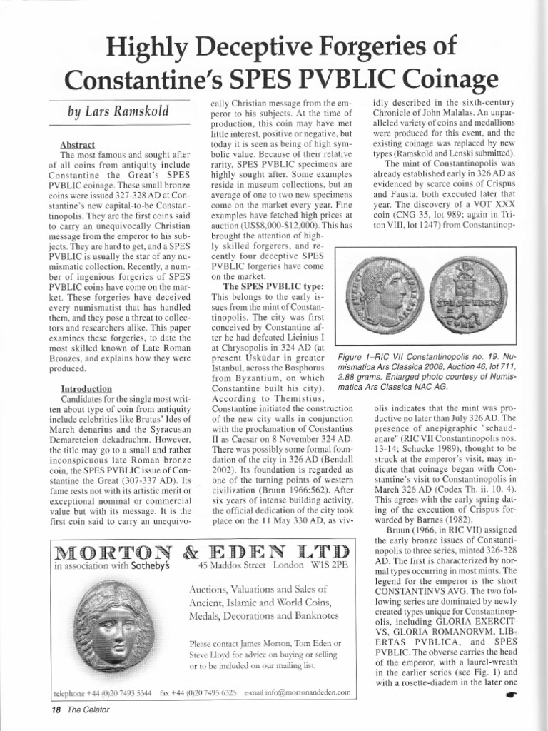 Ramskold 2009 SPESfakes | PDF | Constantine The Great