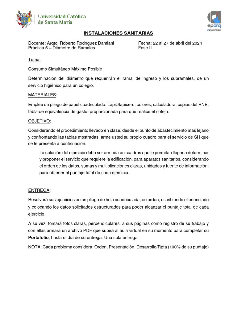 5ta PrÃ¡ctica - DiÃ¡metro de Ramales - Fase II | PDF | Informática ...