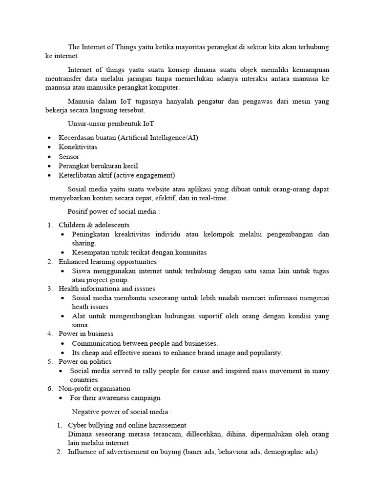 Ringkasan Materi IoT | PDF | Bisnis | Ilmu Sosial