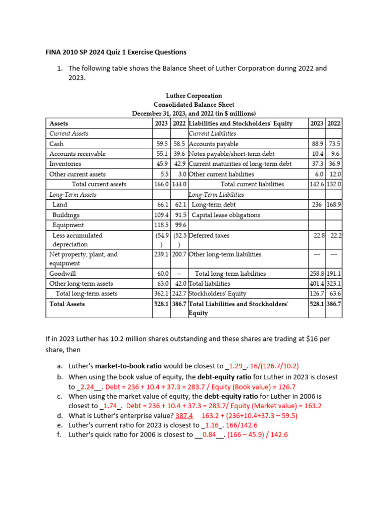 Financial Management - Financial Analysis | PDF | Book Value | Equity ...