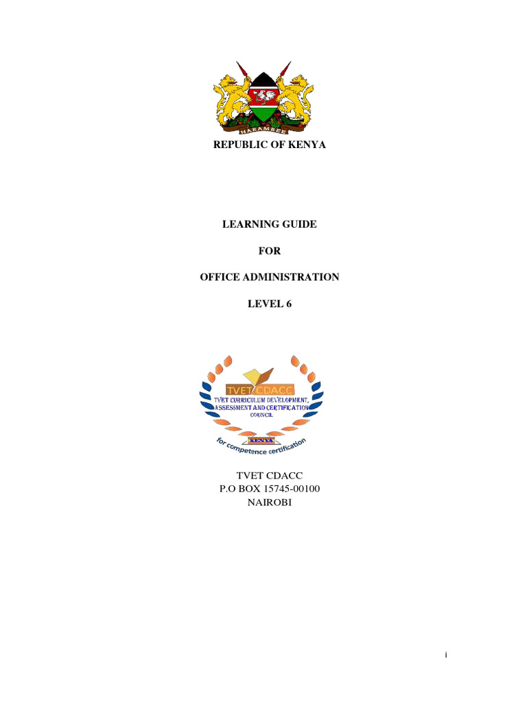 2 (B) Learning Guide For Office Administration Level 6 PDF | PDF ... 2 (B) Learning Guide For Office Administration Level 6 PDF | PDF ...