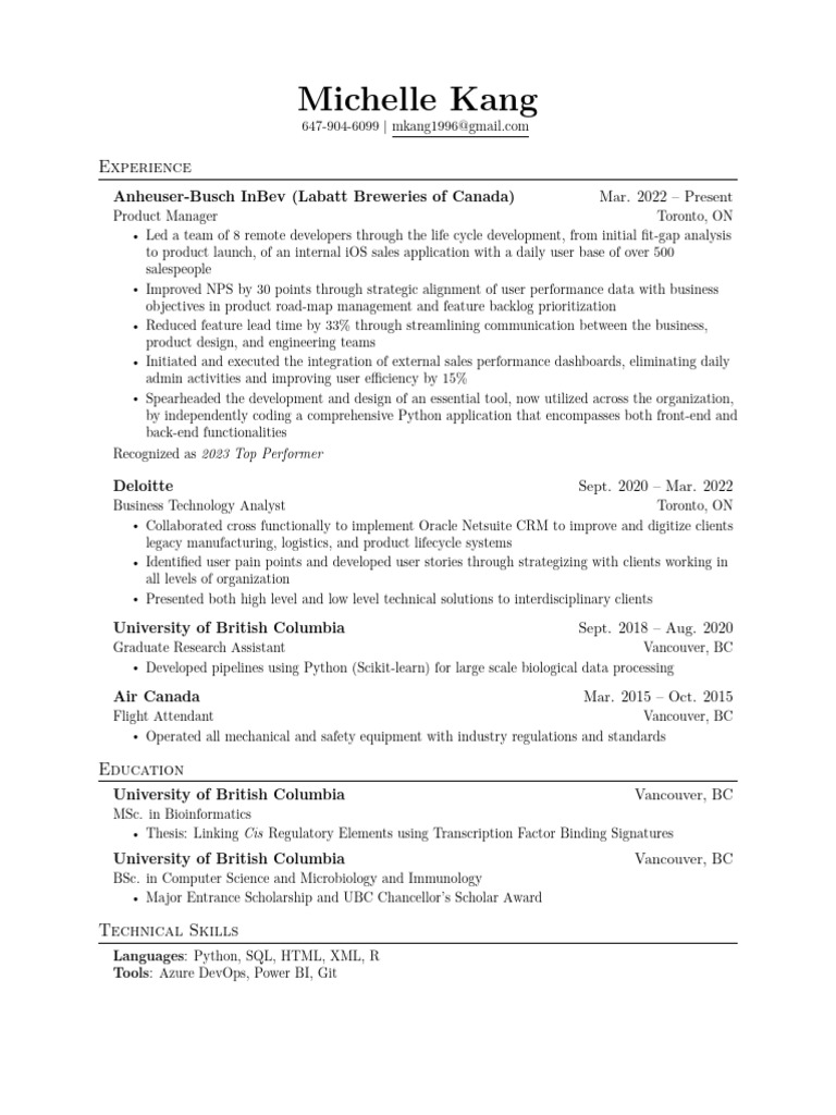 Michelle Resume | Download Free PDF | Product Lifecycle | Information ...