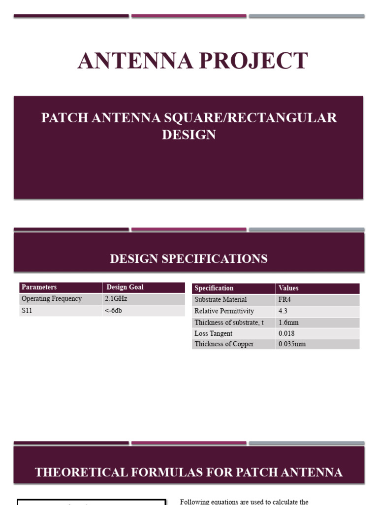 Square Rectangular Patch Antenna Design | PDF | Science & Mathematics