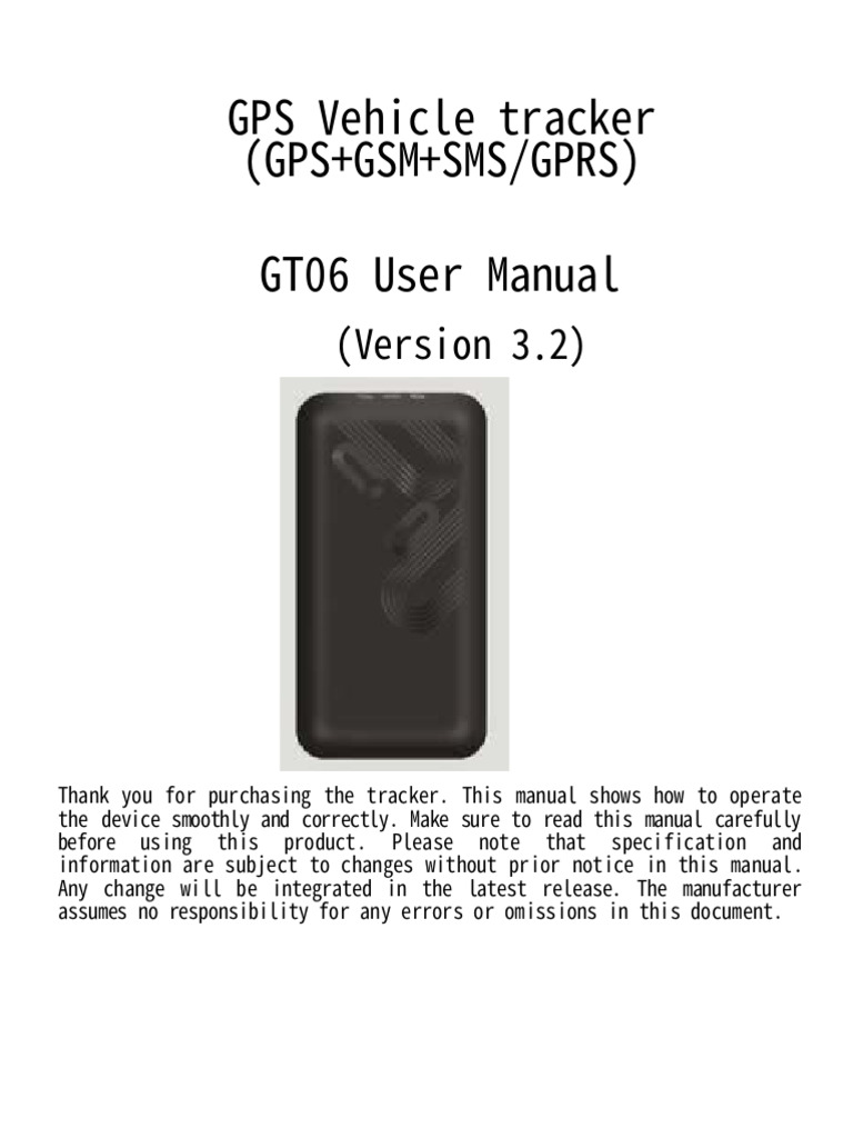 DYEGOO - GT06 - User - Manual | PDF | Light Emitting Diode | General Packet Radio Service