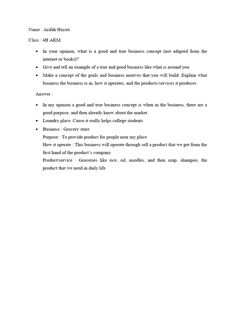 Business Concept Ideas for Students | PDF