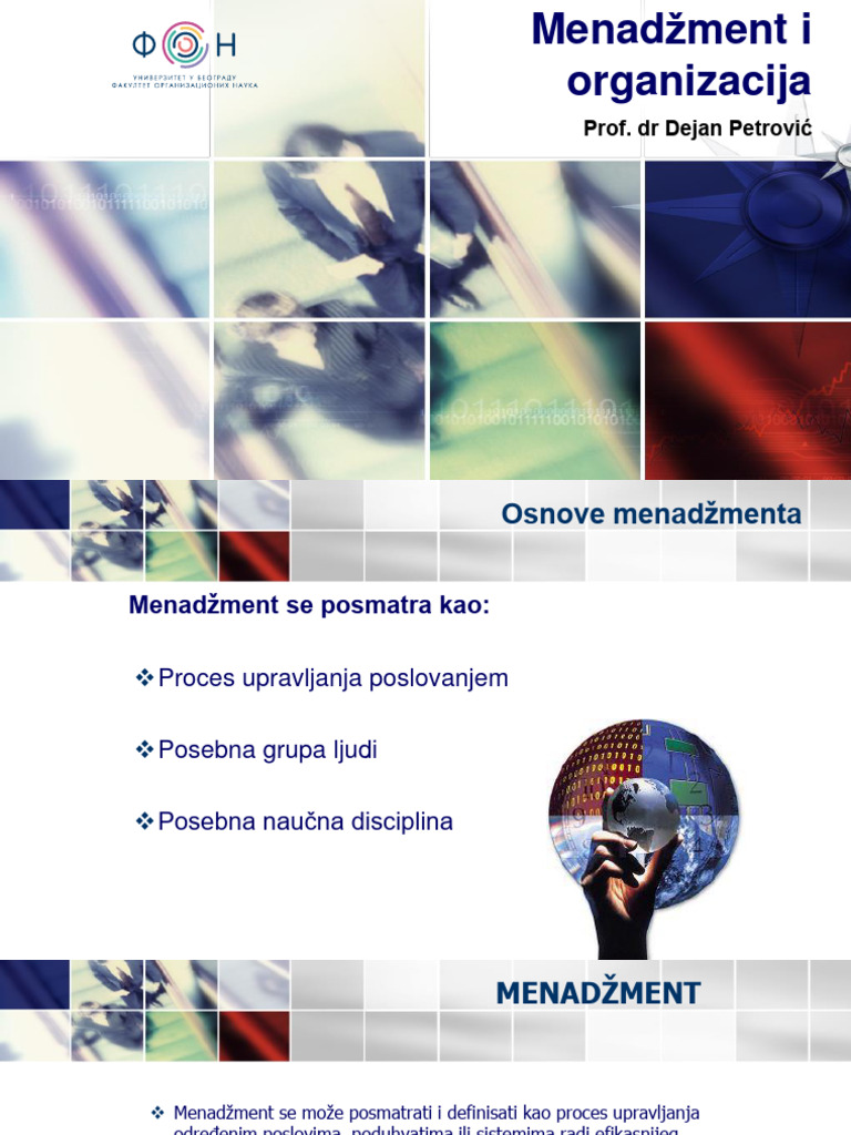 Menadzment I Organizacija - Menadžment Procesi I Proces Planiranja | PDF