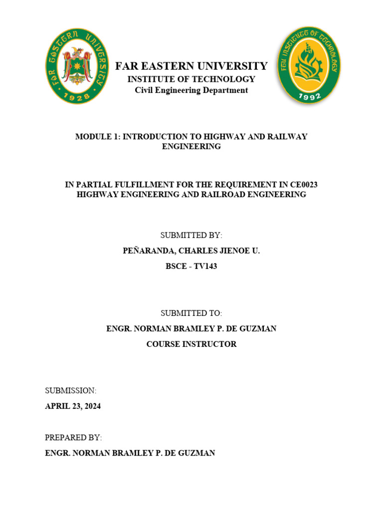 MODULE 1 HIGHWAY | PDF | Transport | Engineering