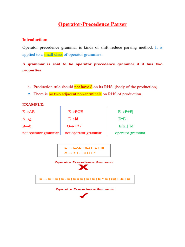 operator_pre | PDF | Parsing | Computer Programming