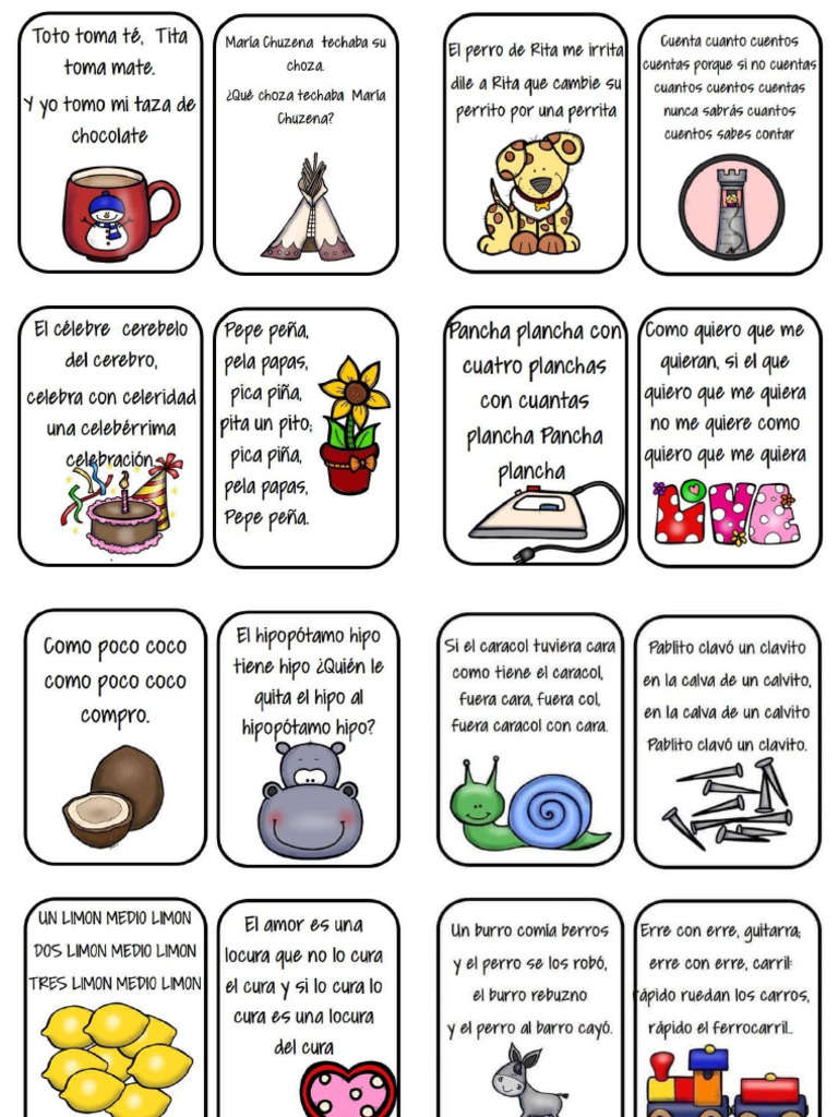 20 Trabalenguas | PDF