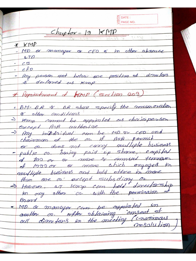 KMP Handwritten Note | PDF