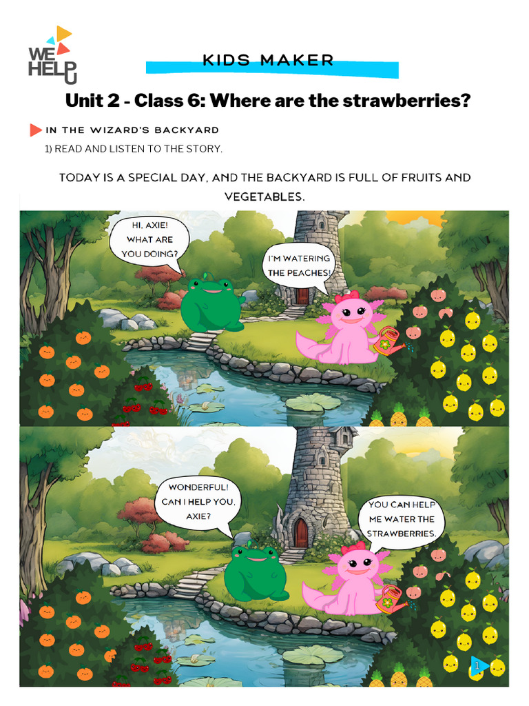 Kids Maker Unit 2 - Class 6 - Where Are The Strawberries | PDF | Fruit | Vegetables
