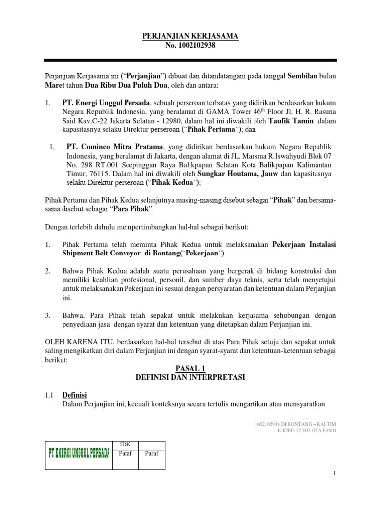 IDK Paraf Paraf: 1002102938 DI BONTANG - KALTIM E-IDEU-22-002-02.A.E ...