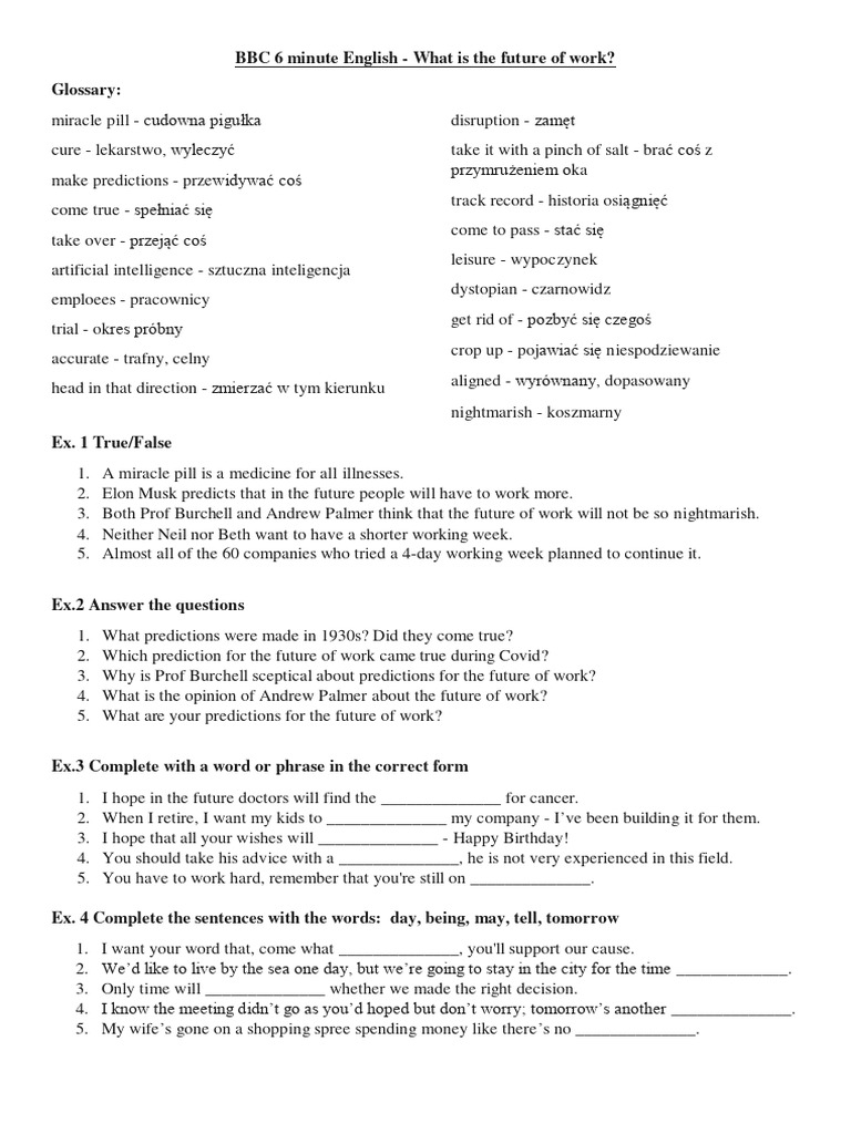 BBC What Is The Future of Work | PDF