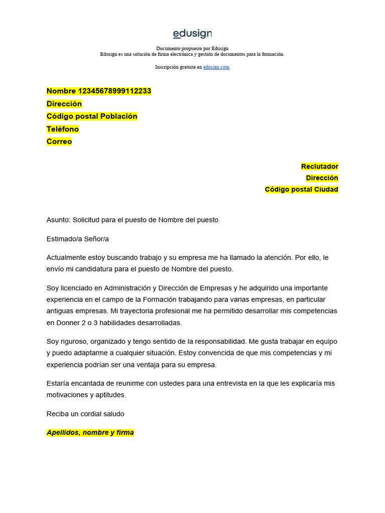 Modelo de Carta 12345678901 | PDF