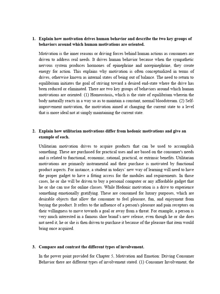 Consumer Behavior - Motivation in human behavior | PDF | Motivational | Motivation