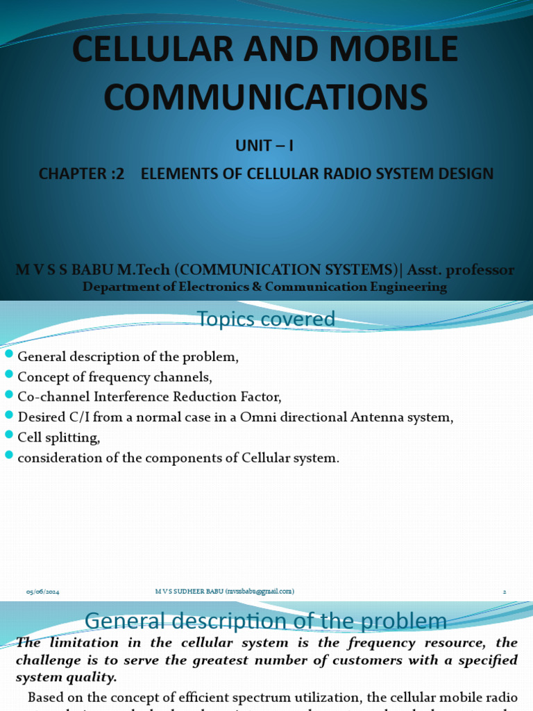 Cellular Radio System Design Elements | PDF | Cellular Network | Radio