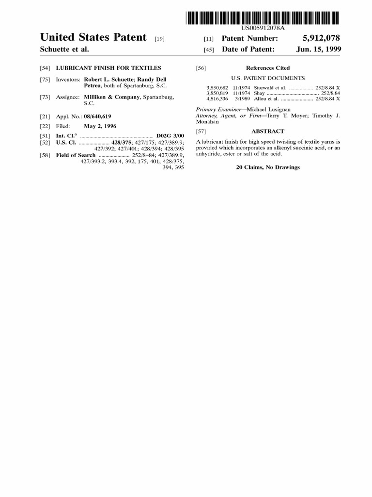 Textile Lubricant Innovation | PDF | Yarn | Fibers