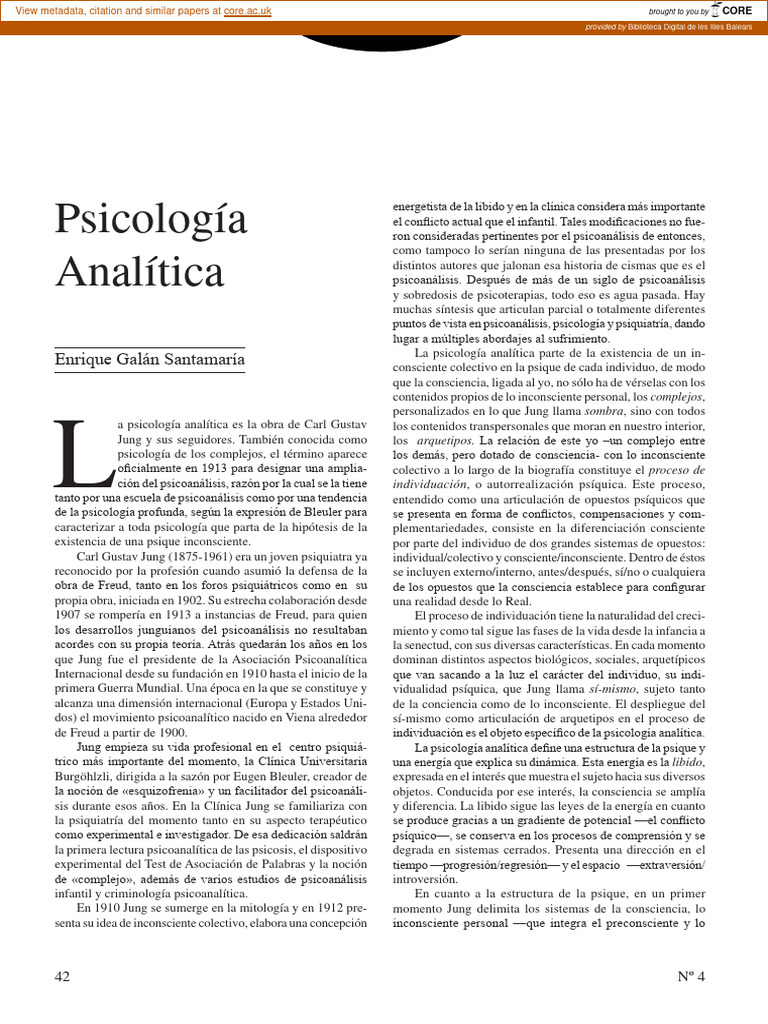 Psicologia Analitica Por Enrique Galan | PDF | Psicologia analitica ...