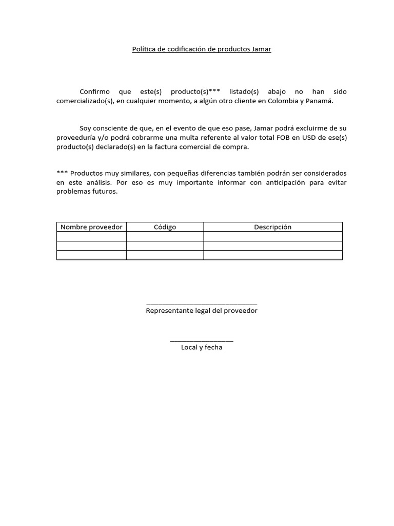 Política de Codificación Jamar | PDF | Derecho