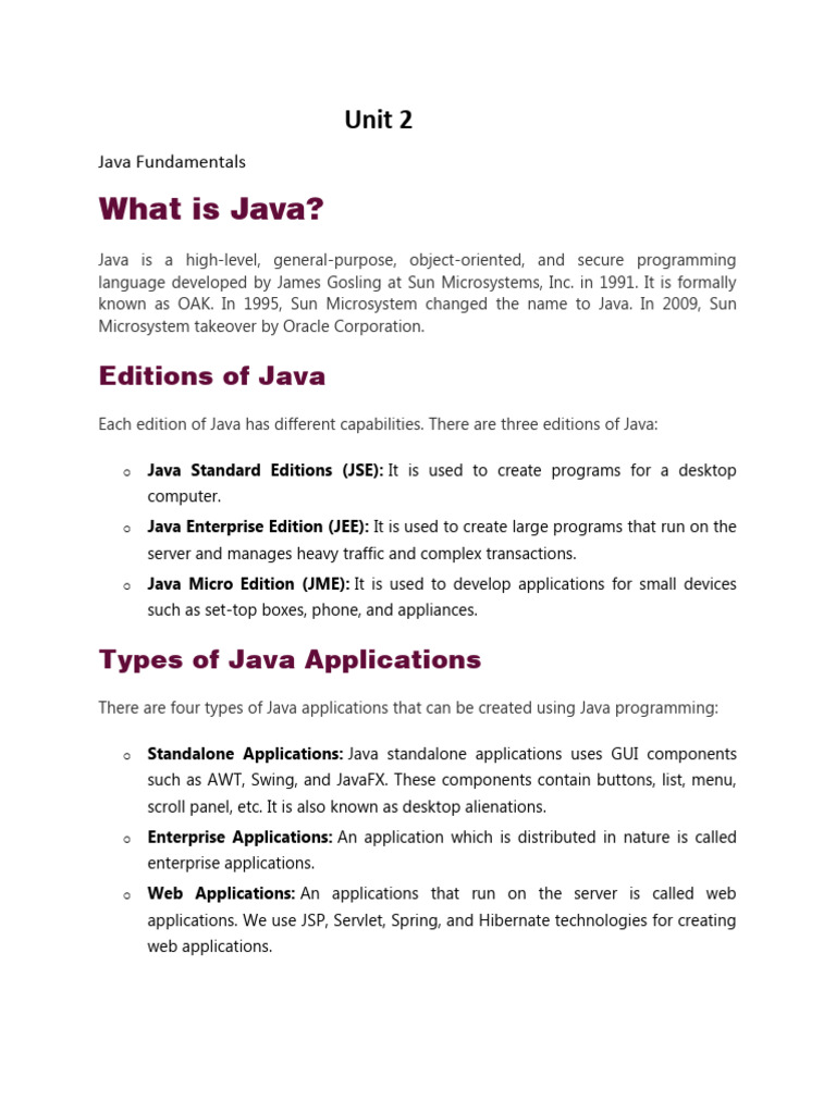 Notes Unit 2 Java Download Free Pdf Inheritance Object Oriented Programming Class 