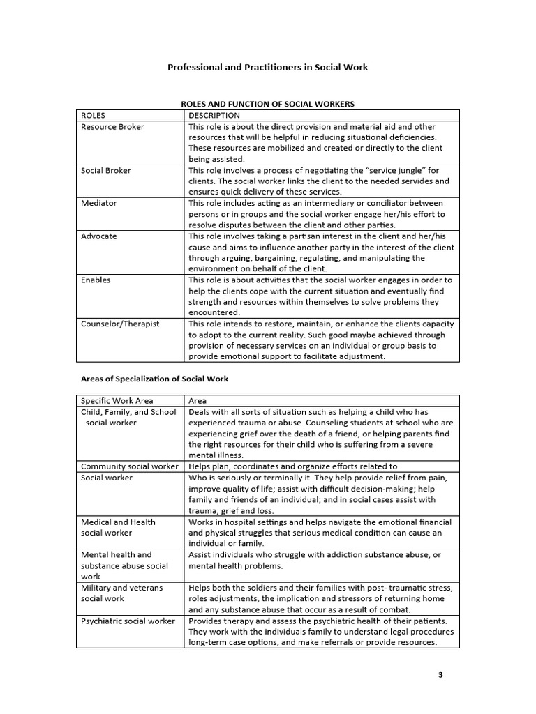 Professional and Practitioners in Social Work | PDF | Social Work ...