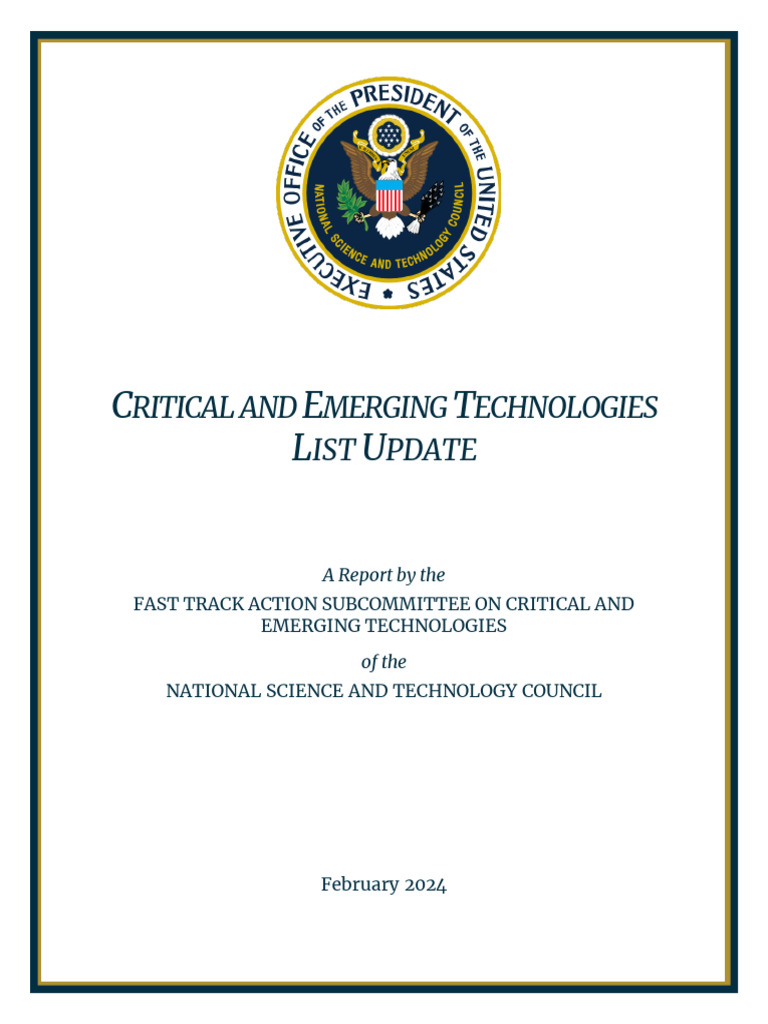 Critical-and-Emerging-Technologies-List-2024-Update | PDF | United ...