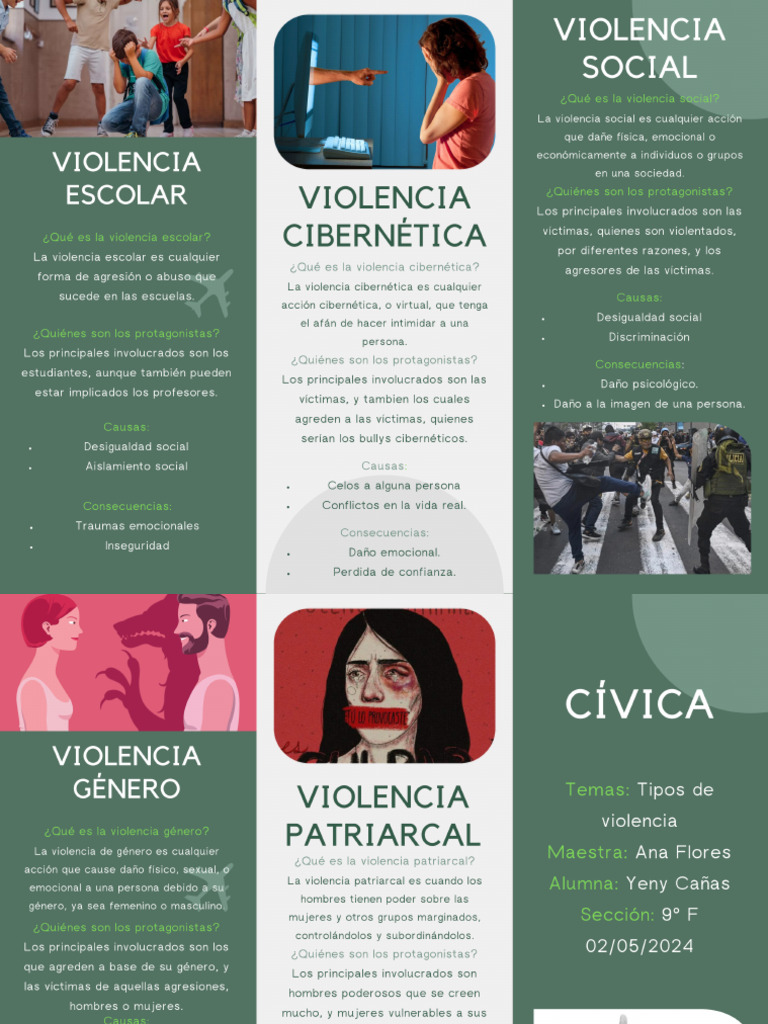 Brochure Tema Tipos De Violencia Pdf