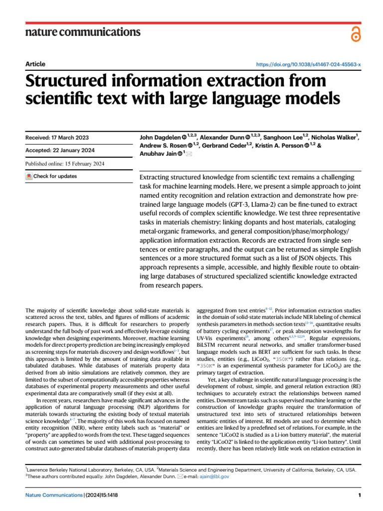 Structured Information Extraction From Scienti Fic Text With Large ...