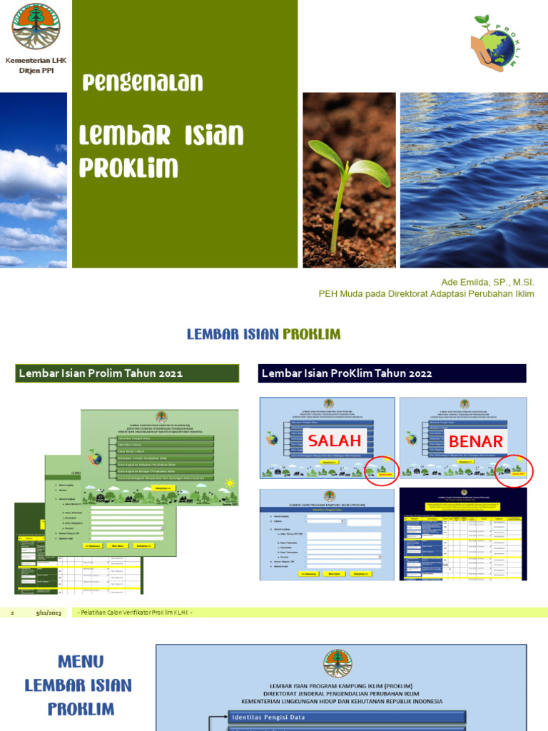 Pengenalan Lembar Isian ProKlim | PDF