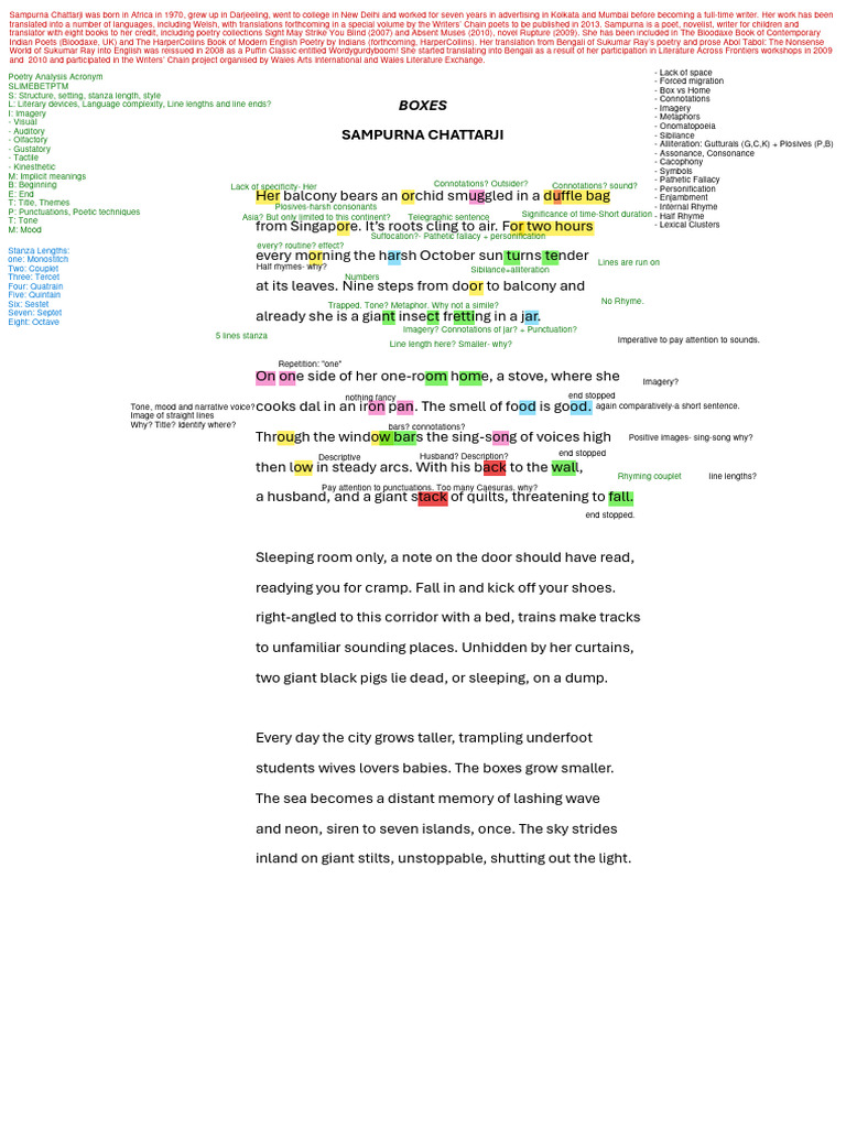 Sampurna Chattarji - Boxes | PDF | Poetry