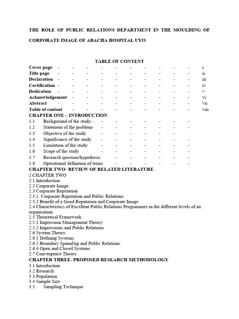 project on role of public relation in corporate image | PDF | Public ...