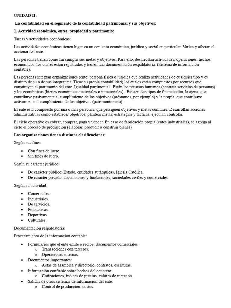 Contabilidad Patrimonial y Objetivos | PDF | Contabilidad | Bienes (Ley)