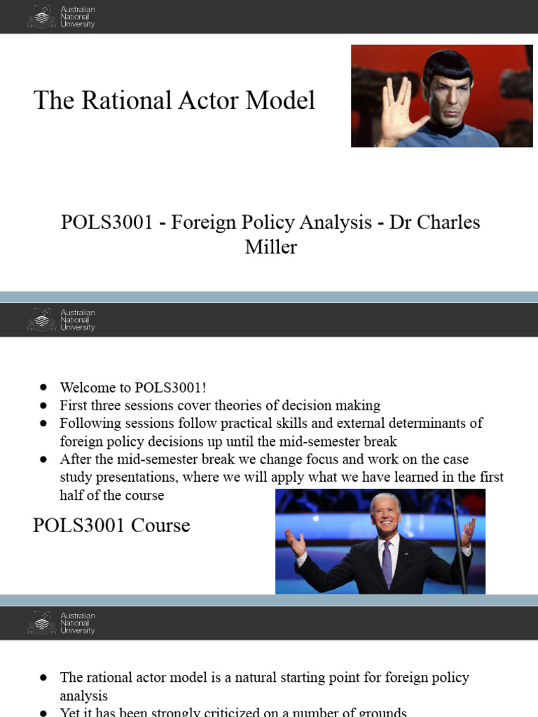 Rational Actor Model in Foreign Policy | PDF | Rationality | Utility