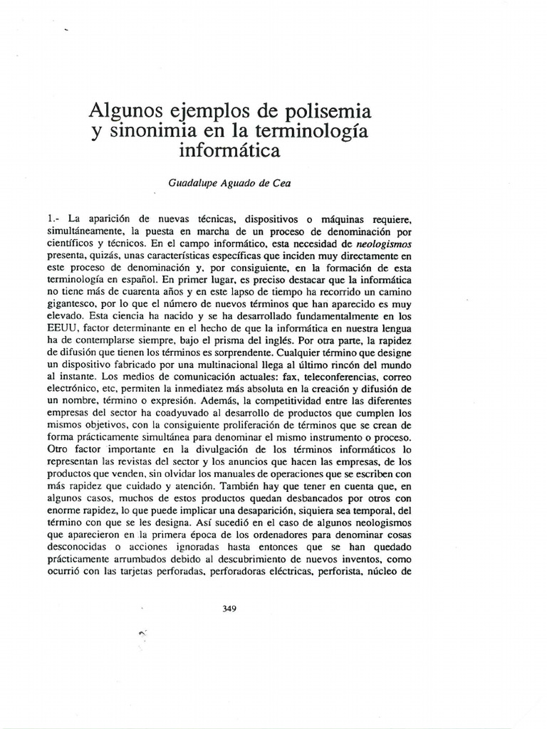 Polisemia Y Sinonimia | PDF