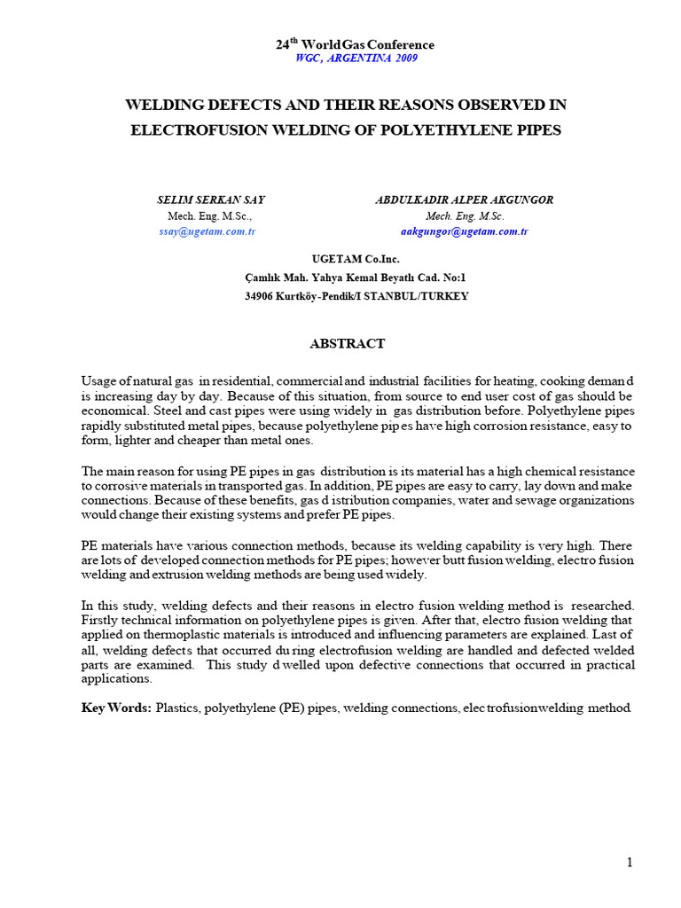 Welding Defects | PDF | Polyethylene | Pipe (Fluid Conveyance)